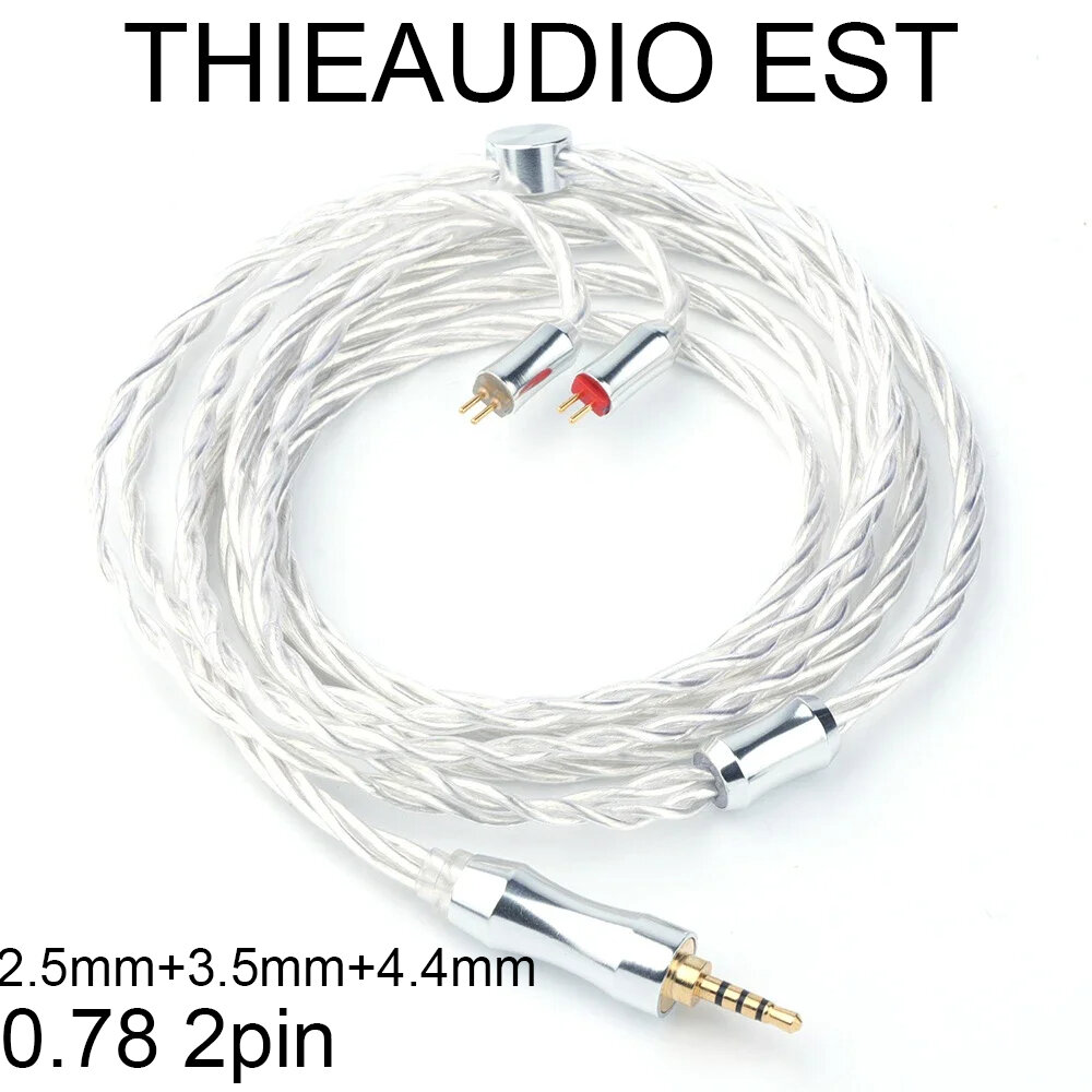 Кабель премиум THIEAUDIO EST для IEM: Monarch, Clairvoyance. 4 жилы, 26AWG, литц, посеребрённый 5N OCC (100 проводов). Улучшает звук!