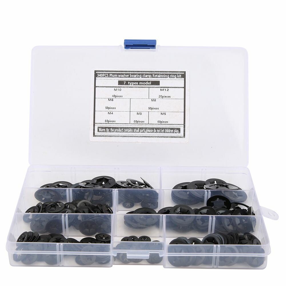 340 шт, крепежная шайба Starlock с внутренним зубом, марганцевая сталь M3 M12, принадлежности для оборудования