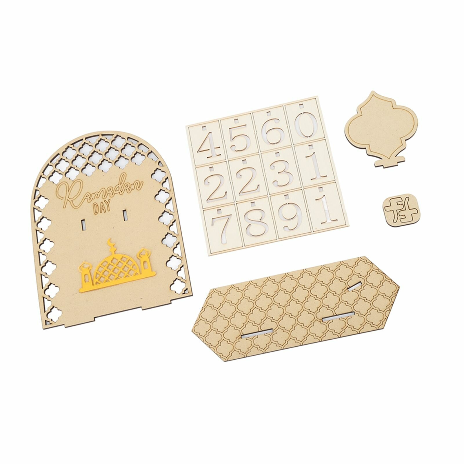 Календарь обратного отсчета Рамадана, деревянный декоративный орнамент, DIY календарь Ид для дома, вечеринки, праздника, тип C