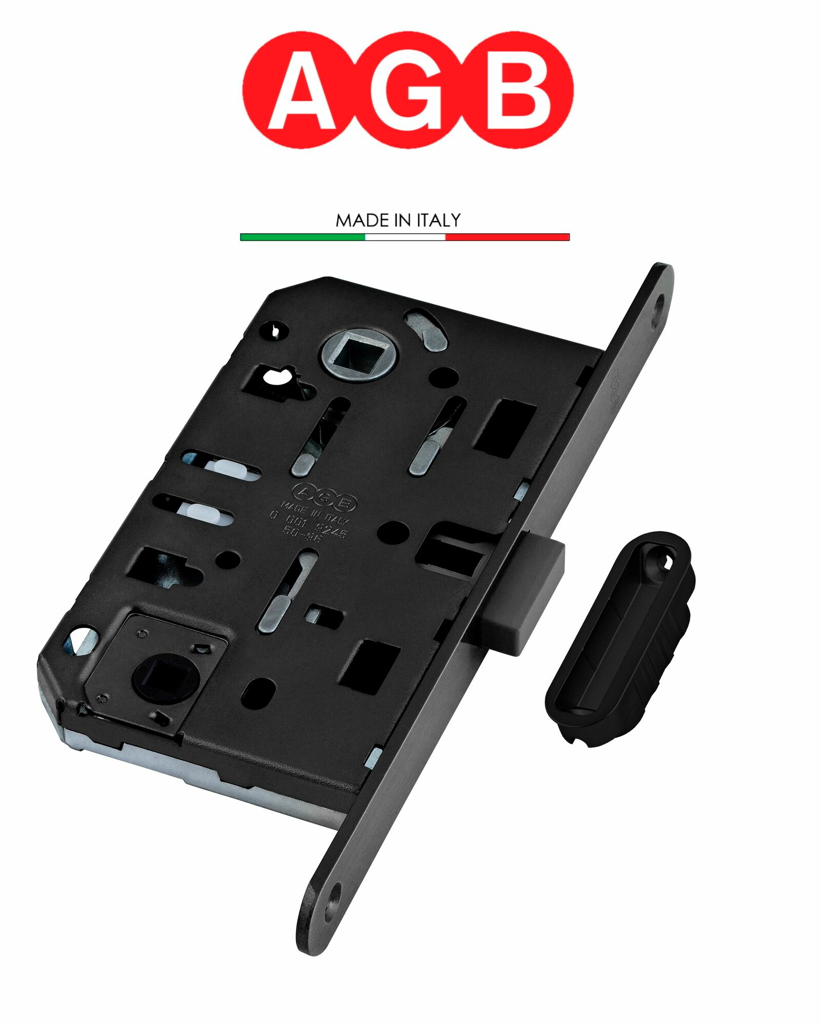 B06102.50.93.640 Замок межкомнатный (KIT) WC AGB MEDIANA POLARIS 2XT (черный) + ответная планка