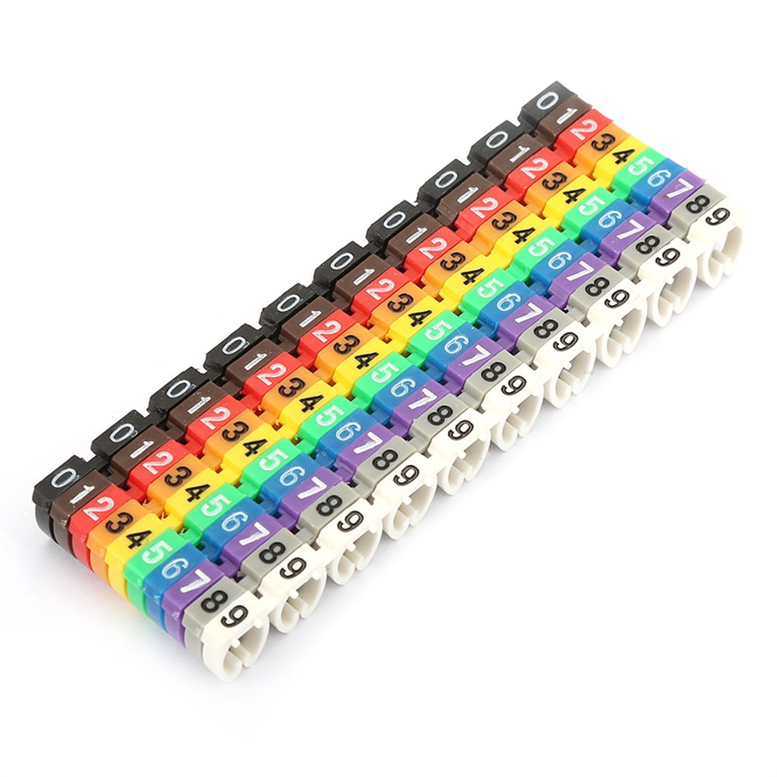 Digital Number Tube Wire Label Cable Marker Colorful (100Pcs 6mm²)