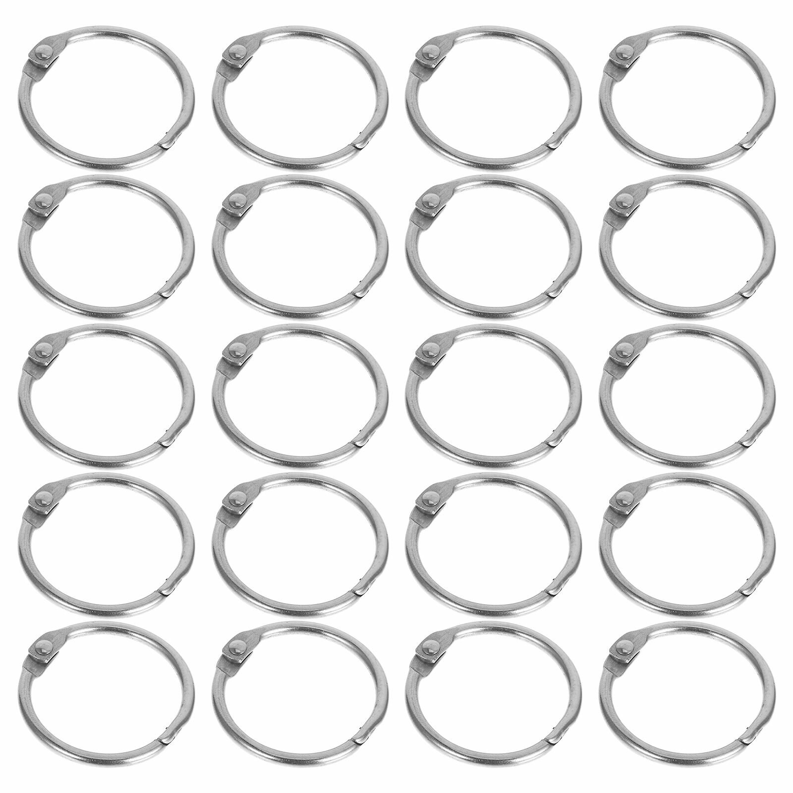 Кольца для переплёта из металла серебристого цвета, с отделяемым замком, 20 штук, для хранения карточек и бумаги