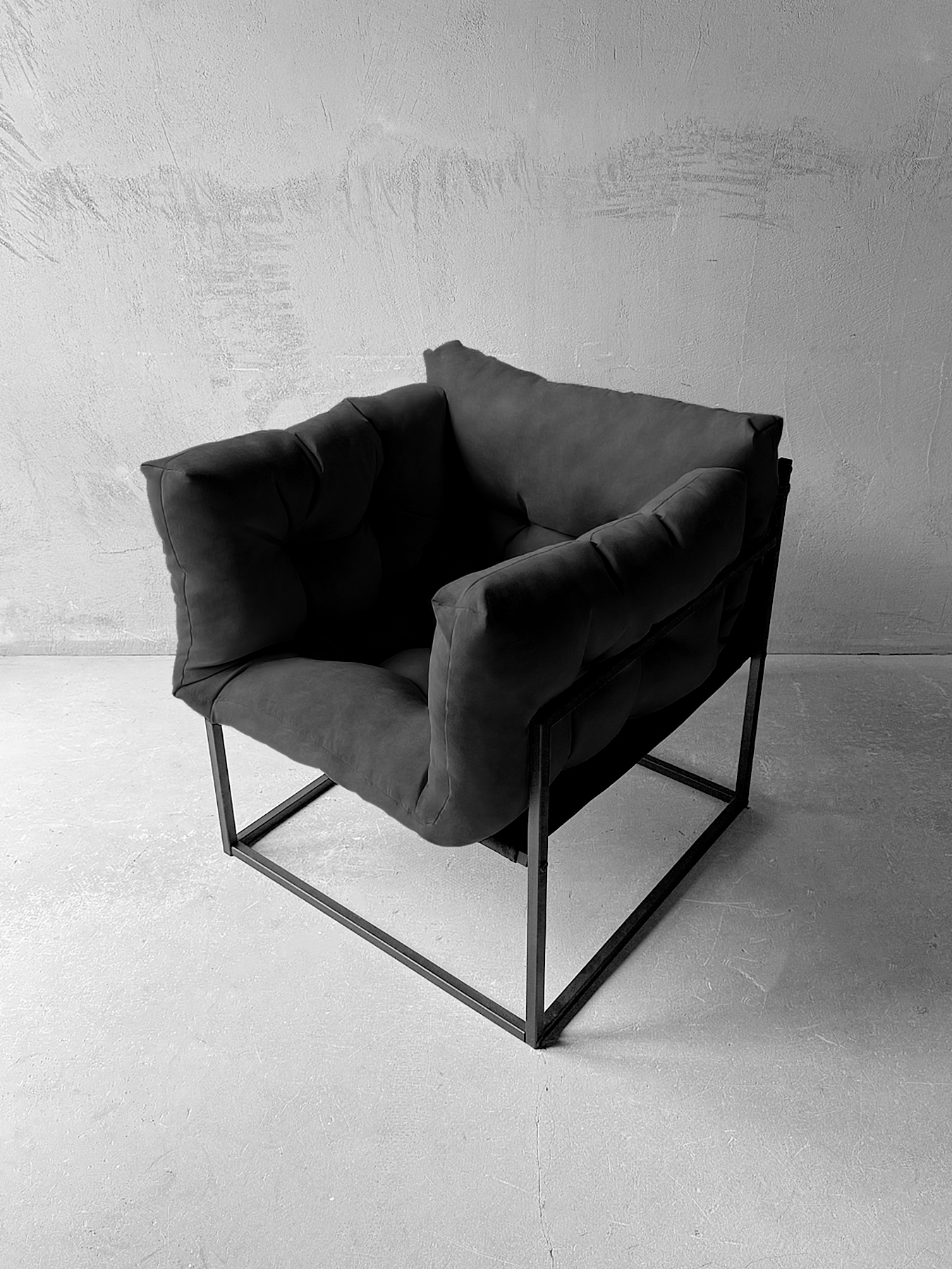 Кресло для отдыха Блок велюр черный