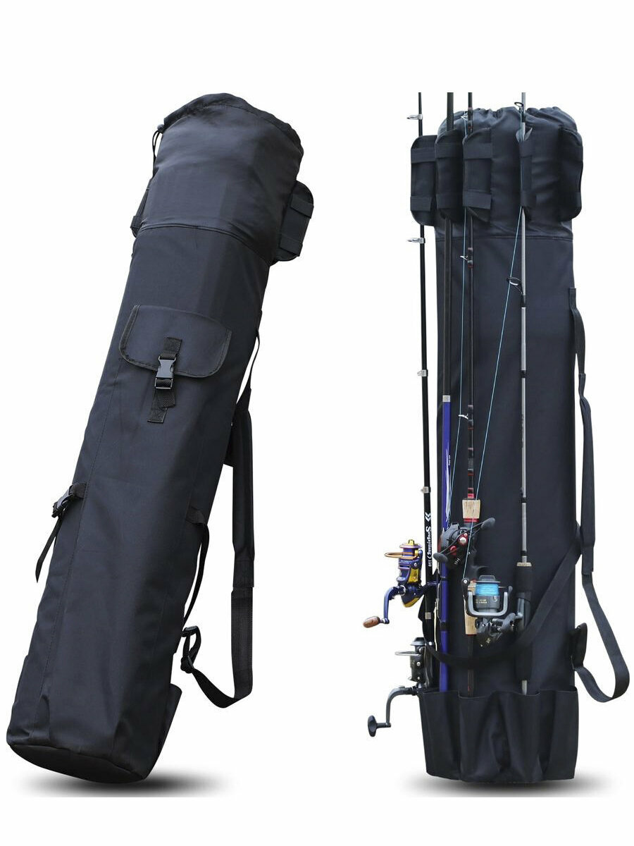 Чехол для удилищ, удочек, спиннингов пятисекционный, черный