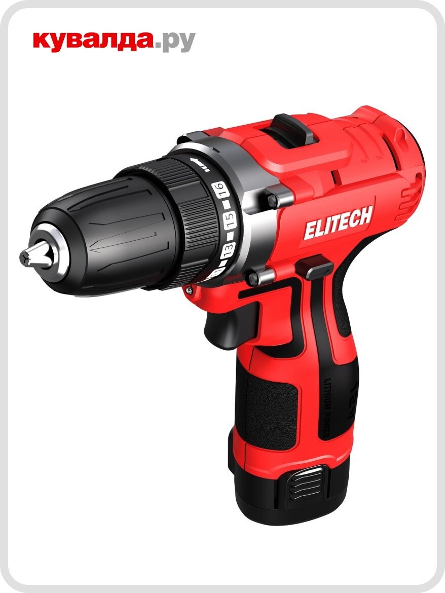 Дрель-шуруповерт аккумуляторная ELITECH ДА 12Л2
