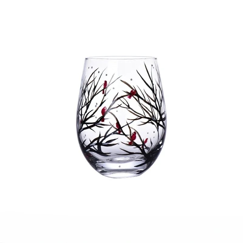 Ручной бокал для вина из стекла, 301-520ml, Бордовый