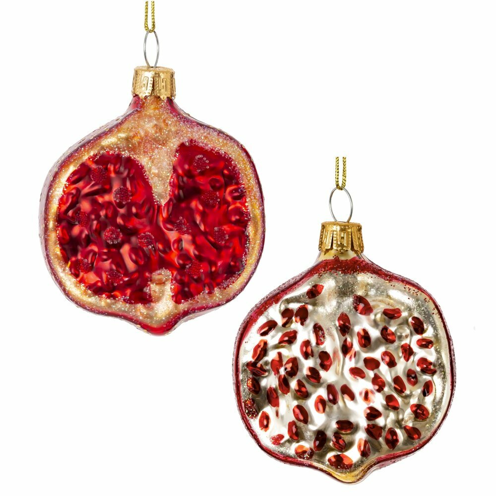 Украшение новогоднее "Гранат", 2вида(цена за 1штуку)L6 W4 H7 см,