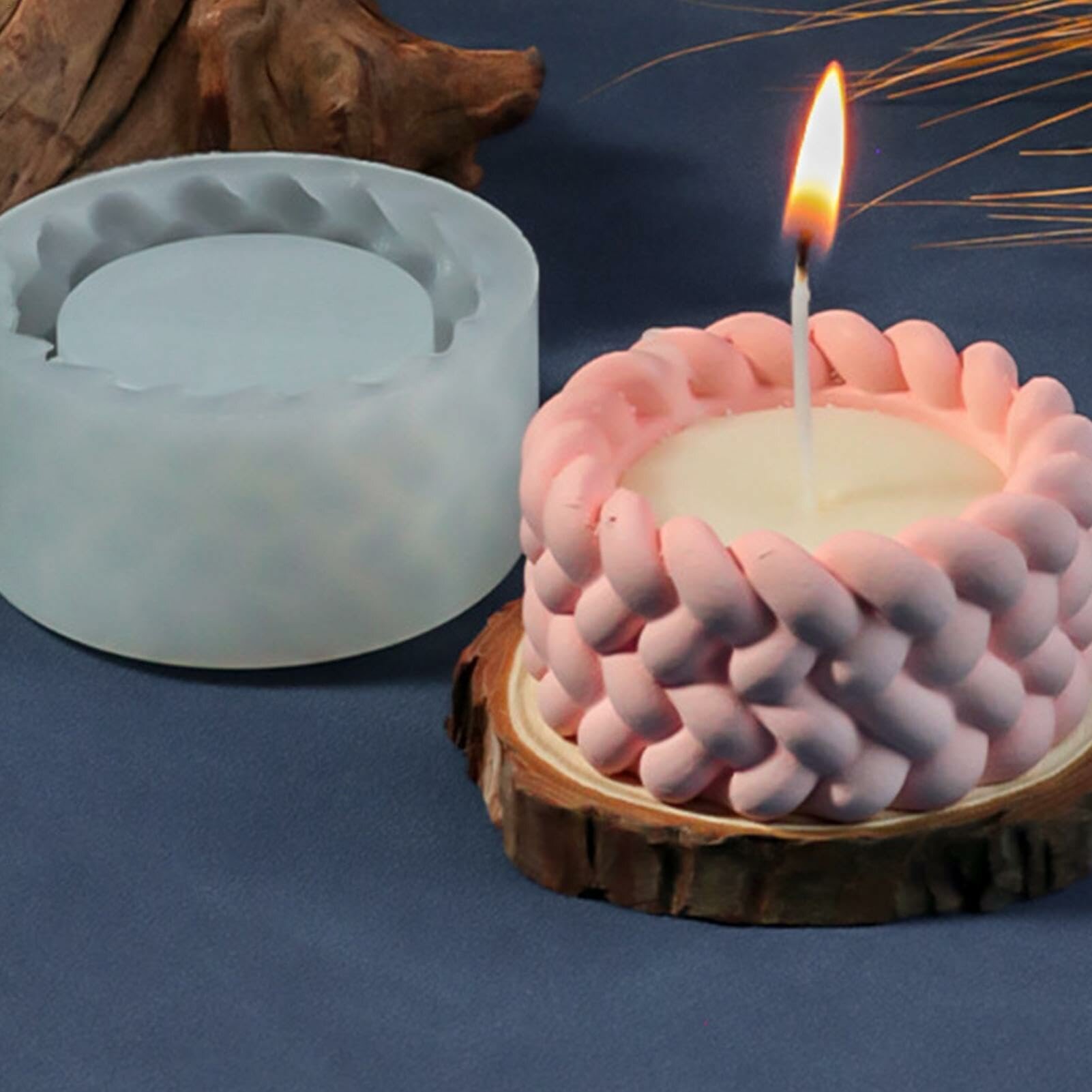 Цилиндрическая силиконовая форма для свечей, мыла, эпоксидной смолы и гипса