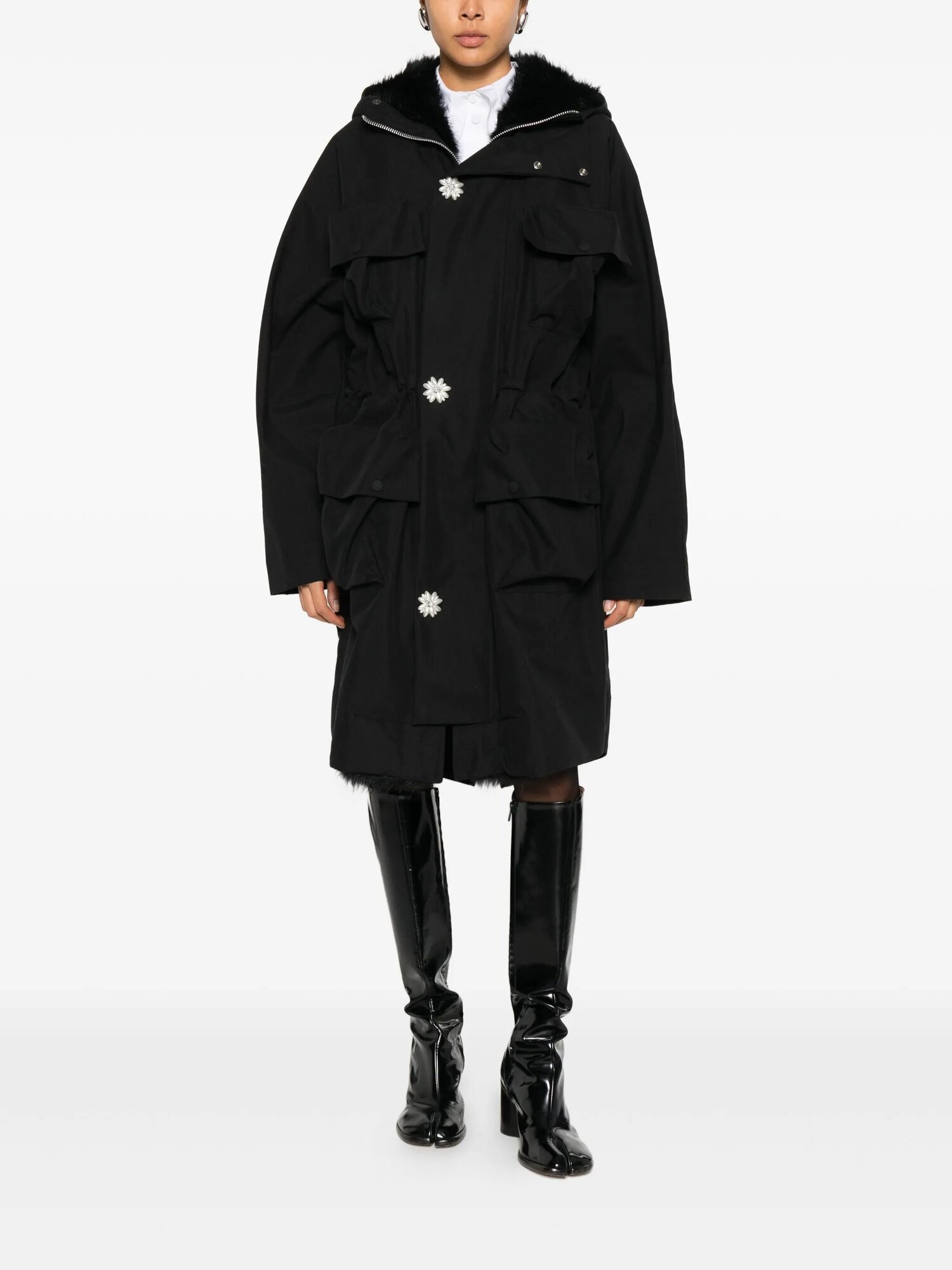 Парка Simone Rocha, размер 50, черный — фото 1