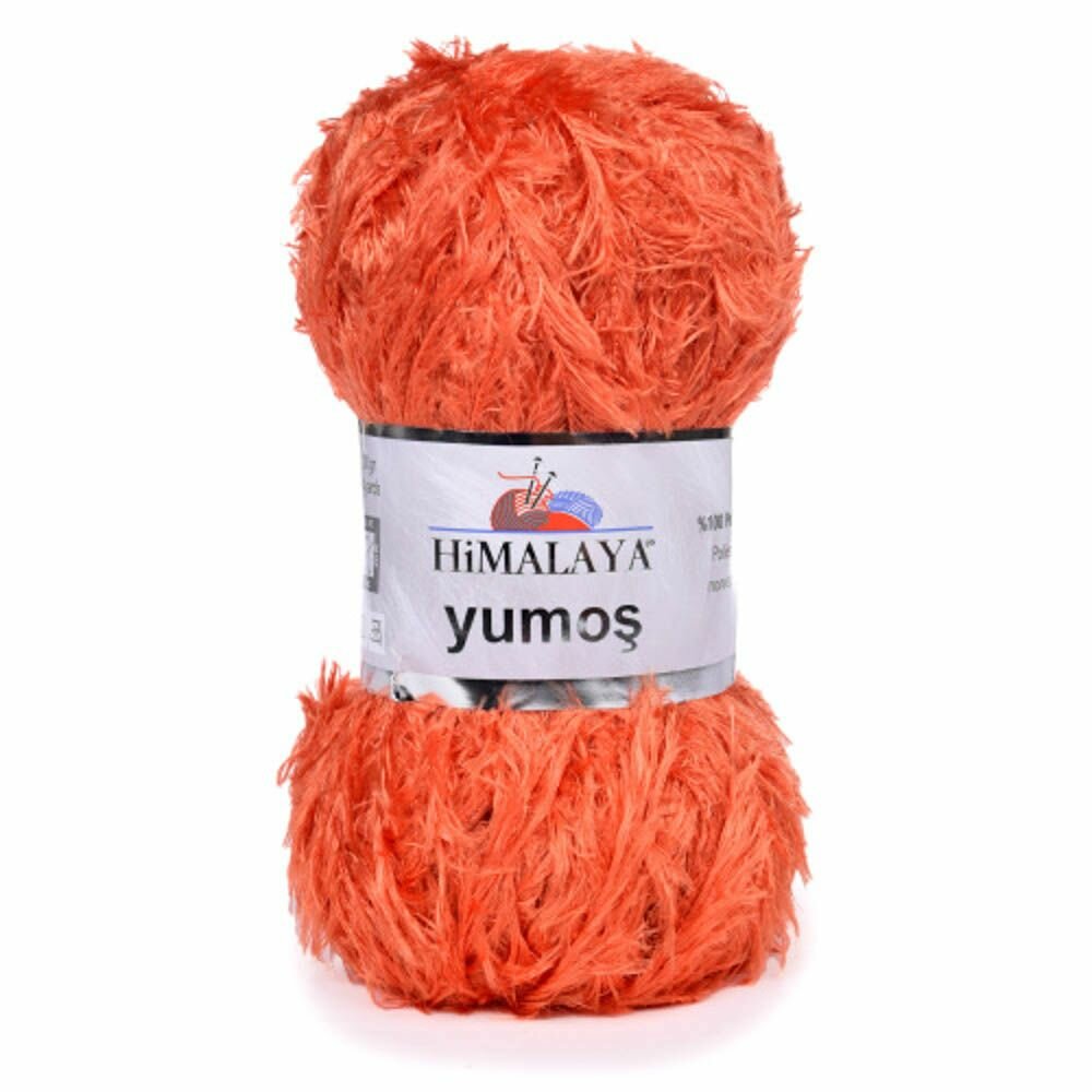 Пряжа Himalaya Yumos 60015 Коралловый 4 мотка (Нить меховая Хималая Юмос)