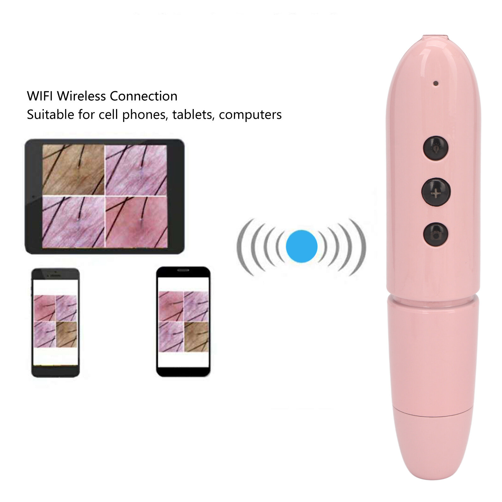 Беспроводной цифровой микроскоп 100x hd с зумом usb wifi 2мп камера детектор волосяных фолликулов