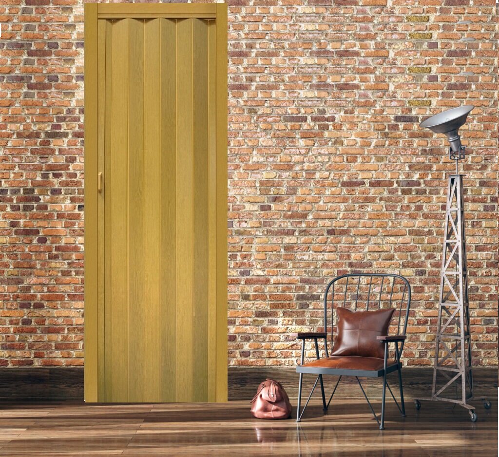 Перегородка гармошка BIG LINE 3000х715 мм, дуб натуральный полуматовый, магнитная защелка и колеса