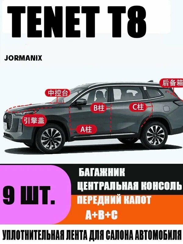 Уплотнительная лента для салона автомобиля TENET T8, аксессуары TENET T8, износостойкие