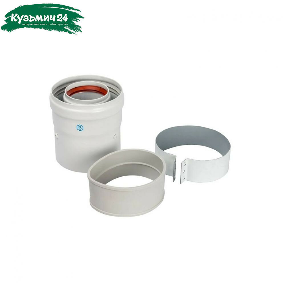 Элемент дымохода DN60/100 адаптер для котла вертикальный коаксиальный SCA-6010-210100