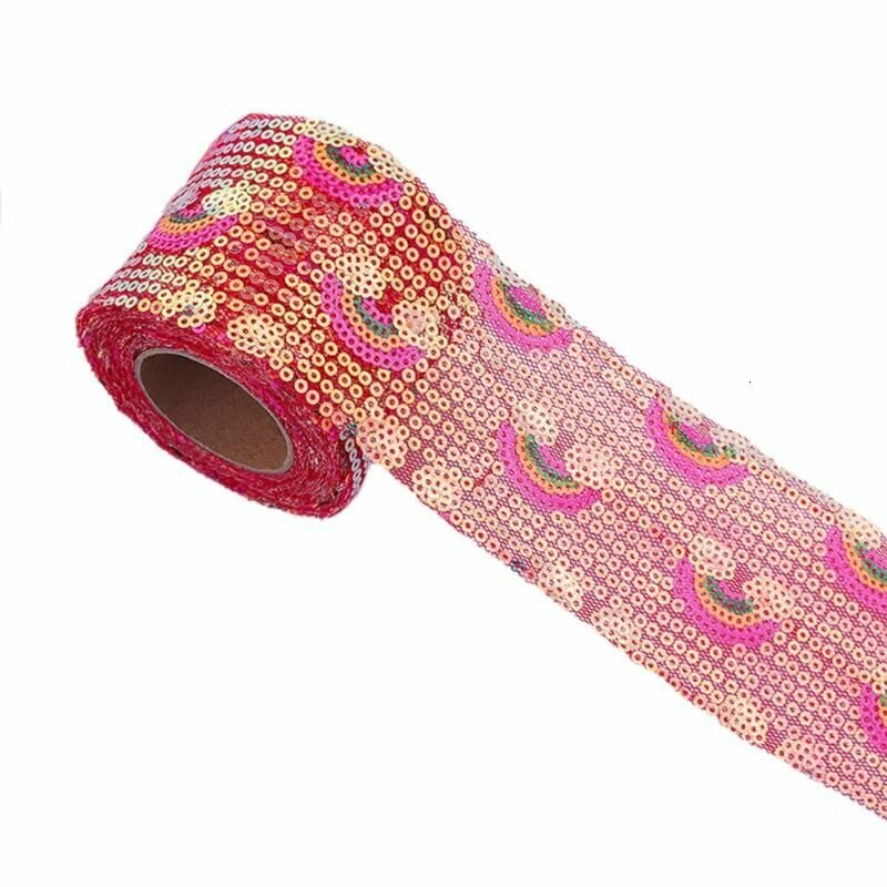 Блестящая сетка с пайетками для декора, красный