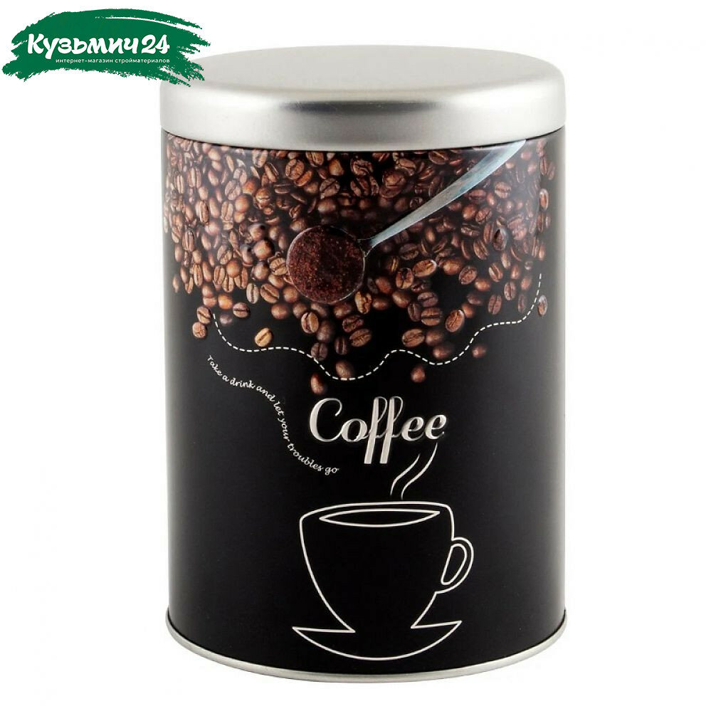 Банка для сыпучих продуктов Mallony Кофе, металлическая, с крышкой, 0.9 л
