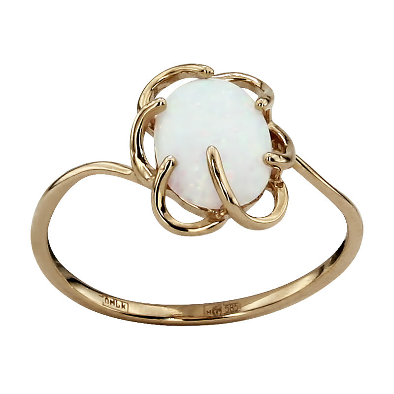 Кольцо, красное золото, 585 проба, опал