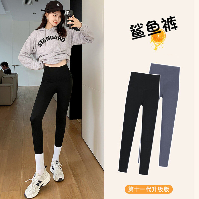 Дамские джинсы Li Mall: Шарк-панталоны, весенне-летние, тонкие, серые, матовые, без линии Limall талии_M