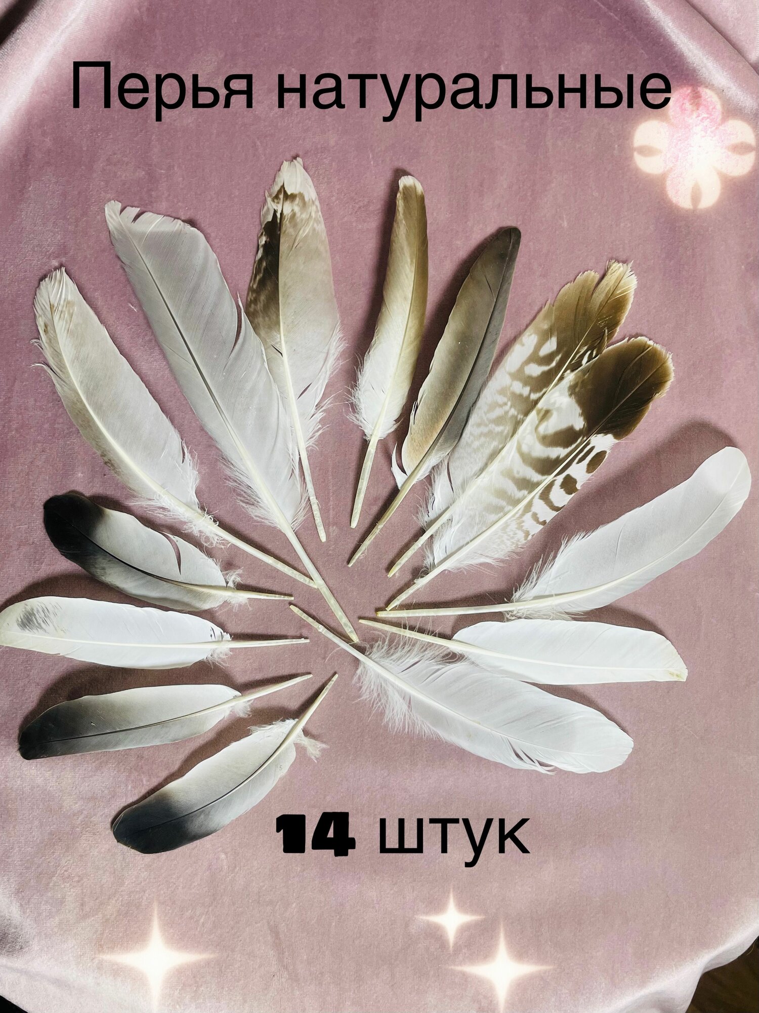 Перья натуральные 14 шт. 12-22 см