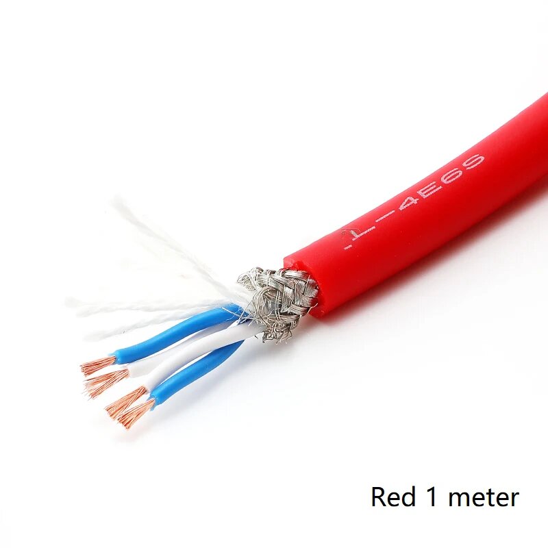 Экранированный аудиокабель 5m, Red-6.0mm, L-4E6S