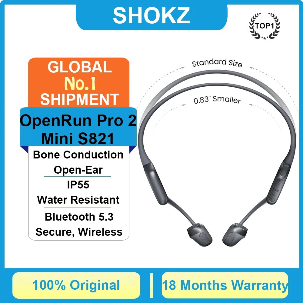 Выбор SHOKZ OpenRun Pro 2 S820 Мини-версия S821, наушники с костной проводимостью, открытые наушники IP55, профессиональные спортивные наушники, комфорт