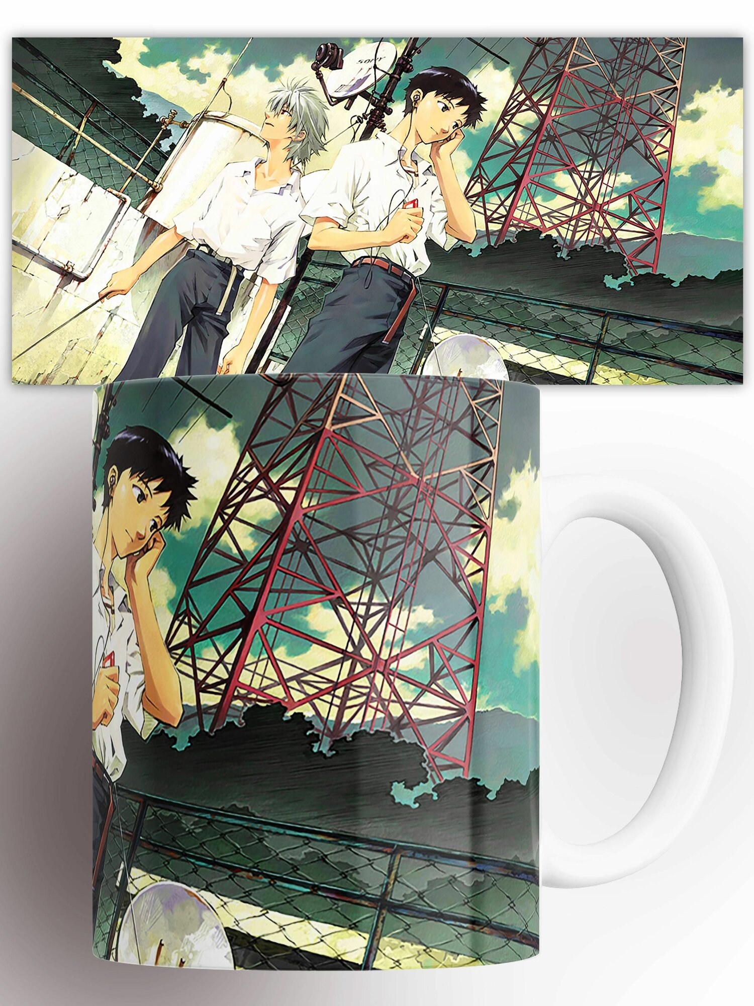 Кружка аниме Евангелион Синдзи Икари и Каору Нагиса Evangelion 330 мл