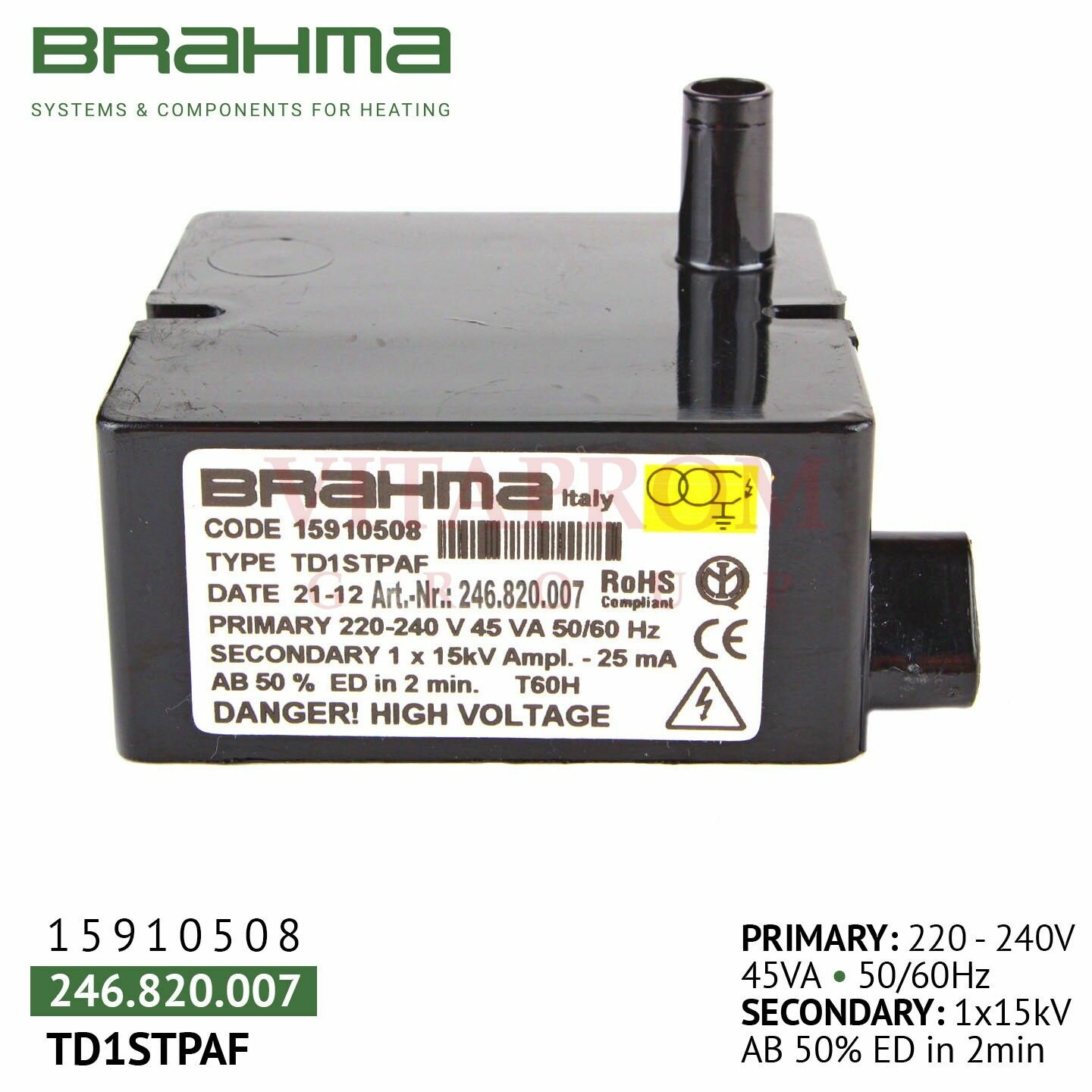 Трансформатор Brahma TD1STPAF, 15910508