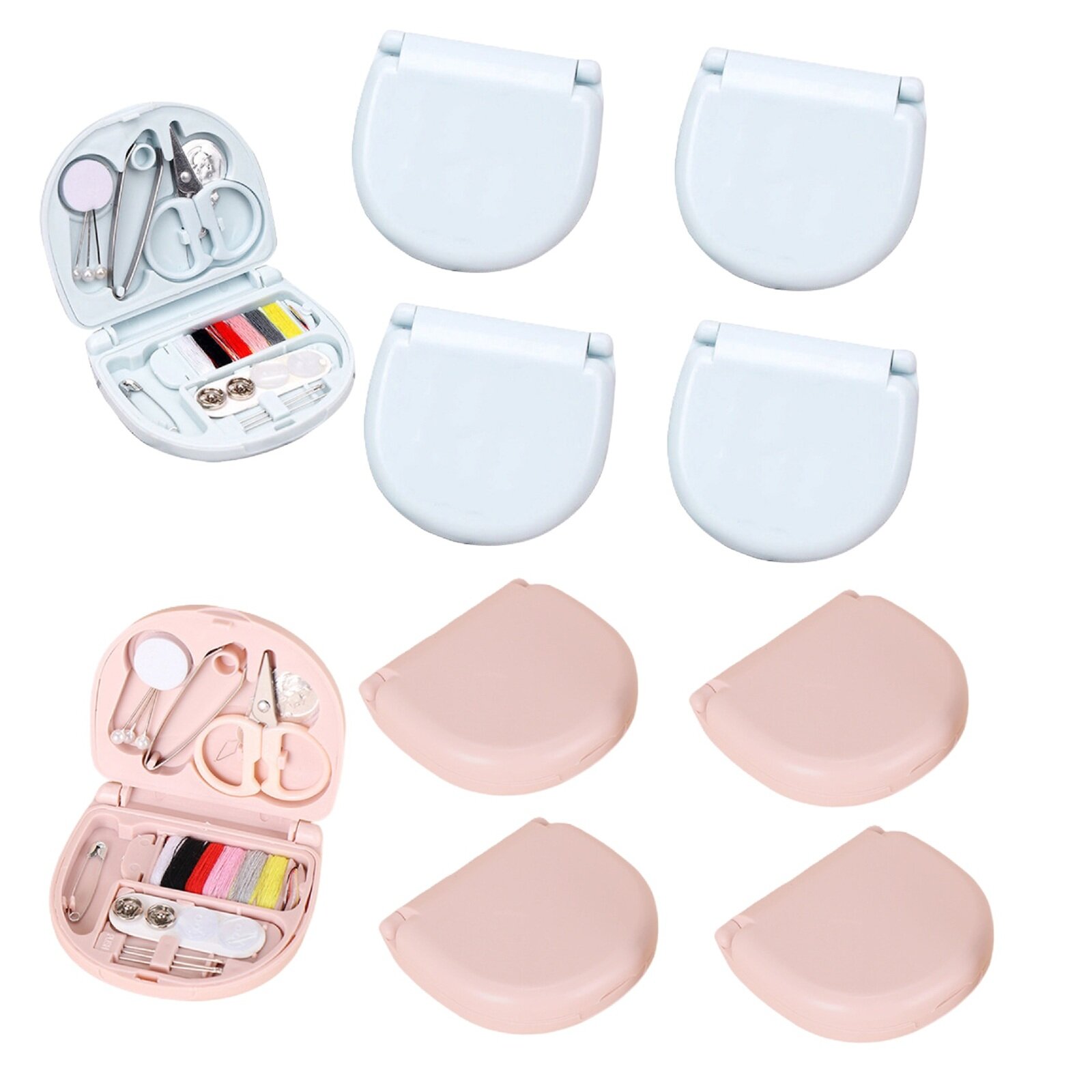 Комплект для шитья, комбинированный набор инструментов для шитья, удобный маленький/10 штук, с ножницами, булавками, нитями разных цветов, позиционирующей иглой, пинцетами, иглой, прошивателем, пуговицами, для домашнего использования, для путешествий,