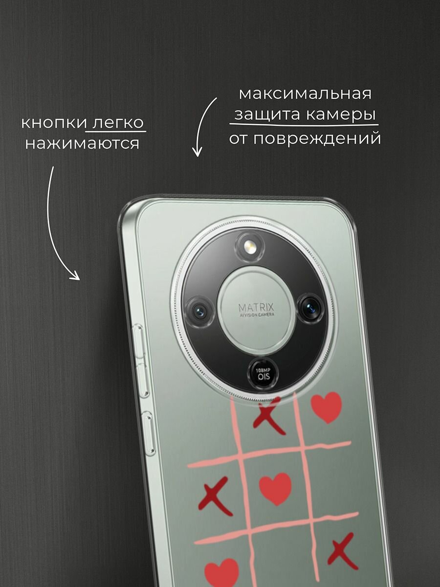 Чехол на Honor X9d / Хонор X9d с принтом love always wins, прозрачный — фото 1
