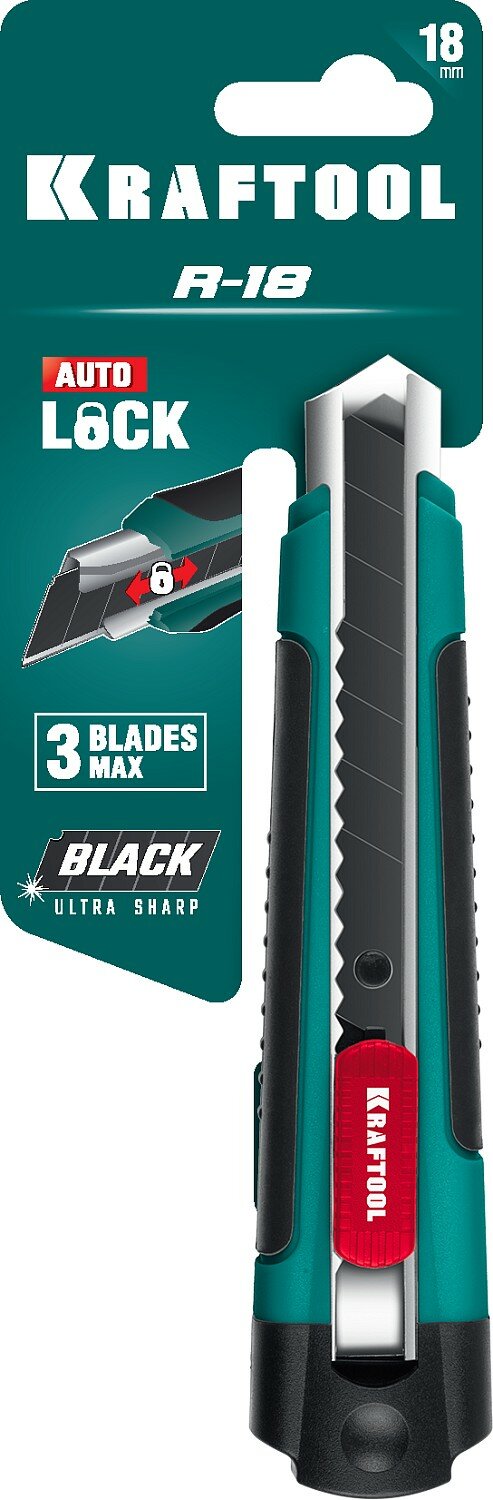 KRAFTOOL 18 мм, нож монтажный с сегментированным лезвием (09199)
