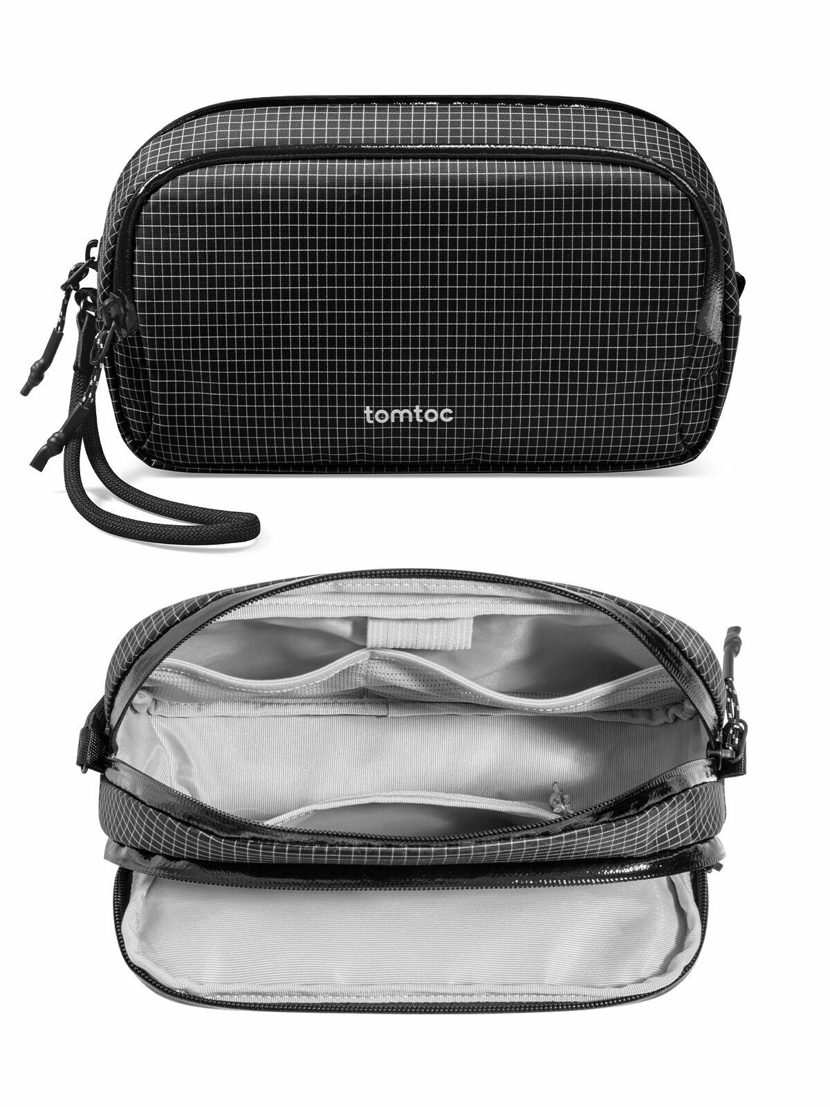 Сумка для аксессуаров Tomtoc Travel Light-T12, Electronic Accessory Pouch M 1.8L, Cell Black