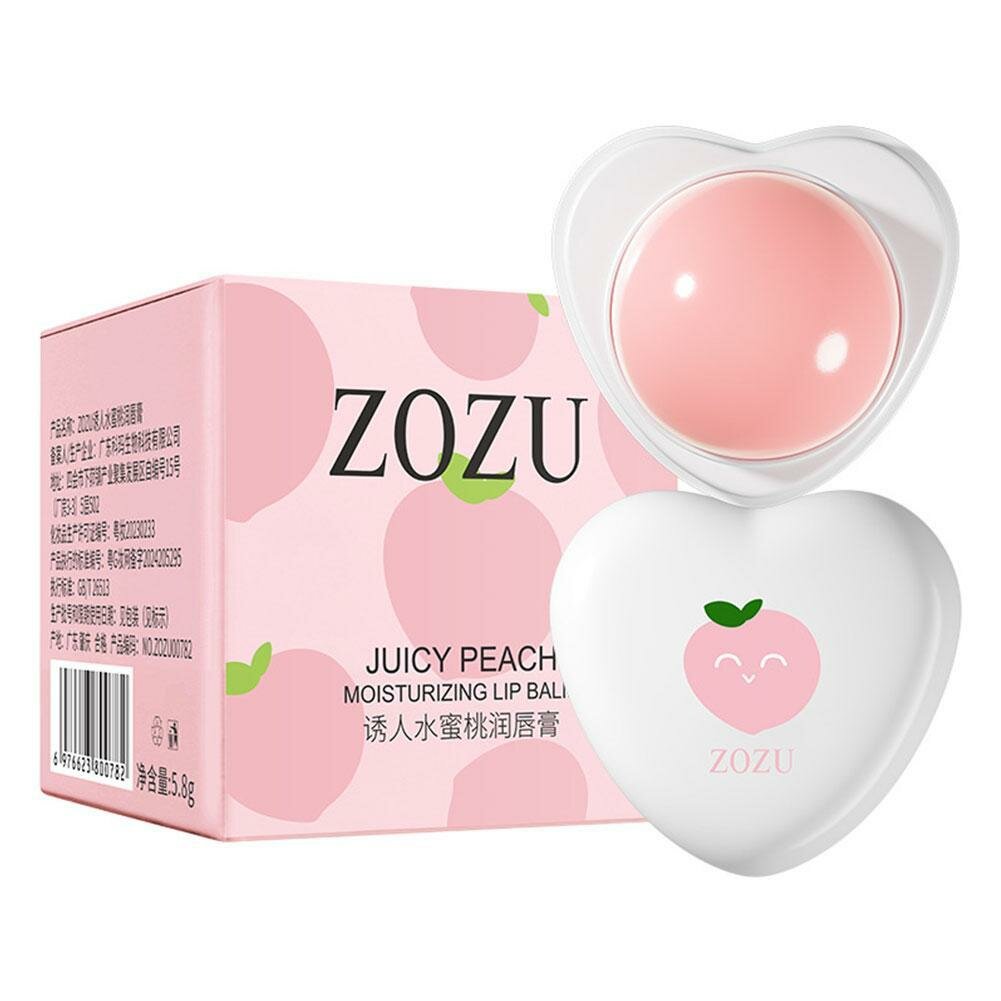 Фруктовый увлажняющий бальзам для губ Клубника Персик Сердце Форма Восстанавливающий Средства по уходу за губами