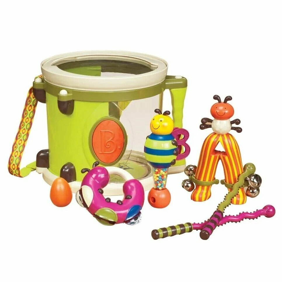 Набор музыкальных инструментов B.Toys (Battat)с барабаном и погремушками Парам-пам-пам