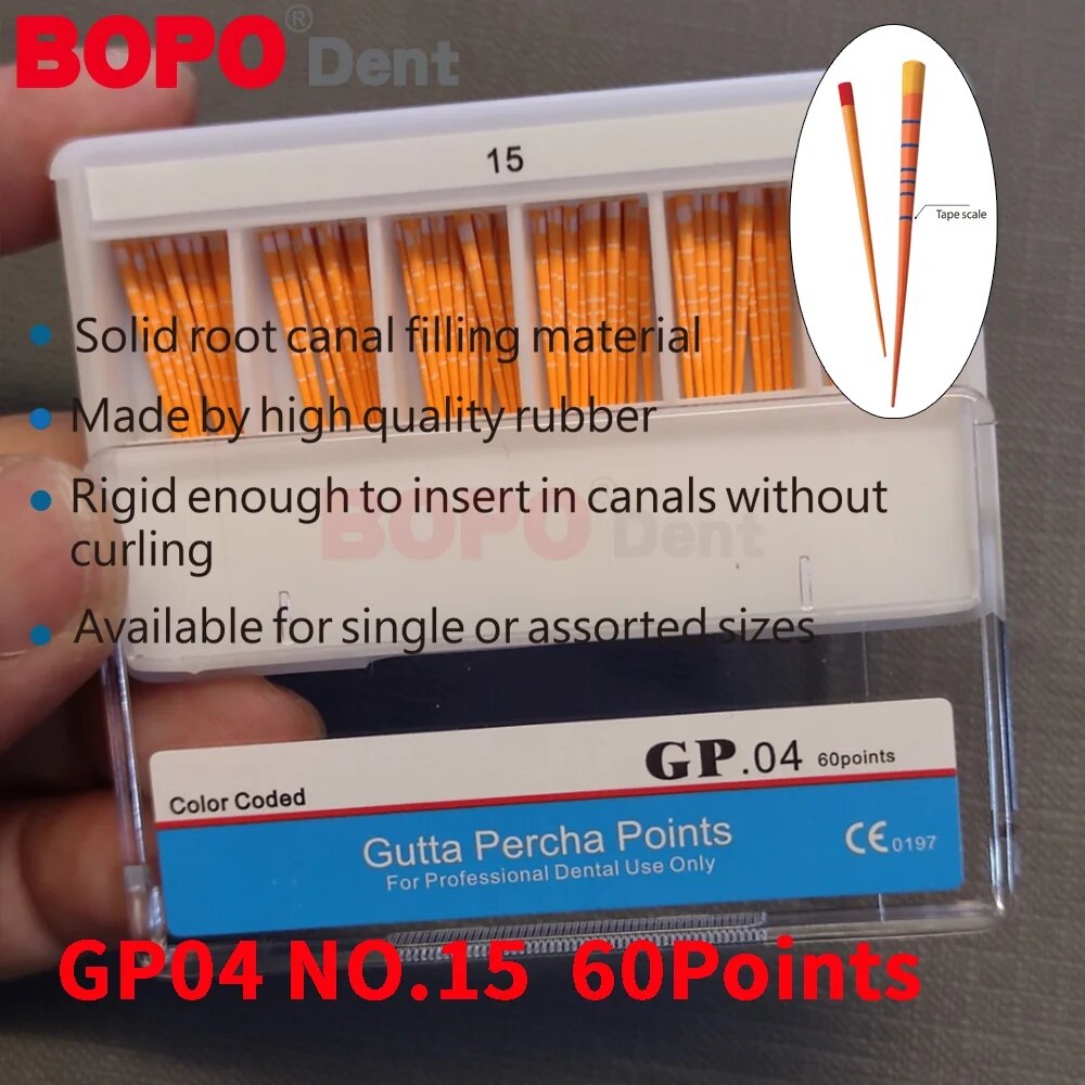 Гутта-перча GP04 No.15 60 Points, стерильные наконечники