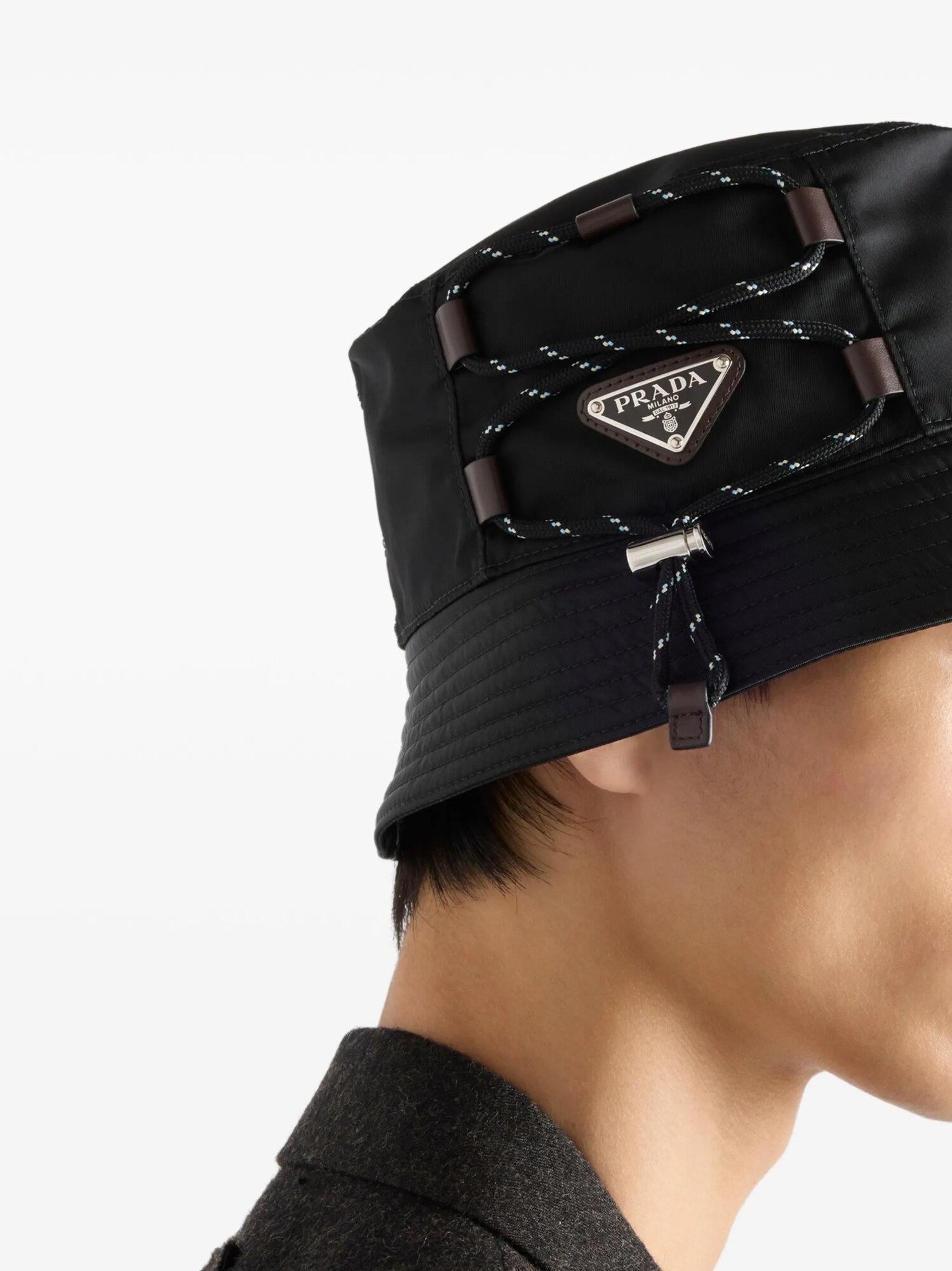 Панама Prada Speedrock Re-Nylon для мальчиков, размер L, черный — фото 1