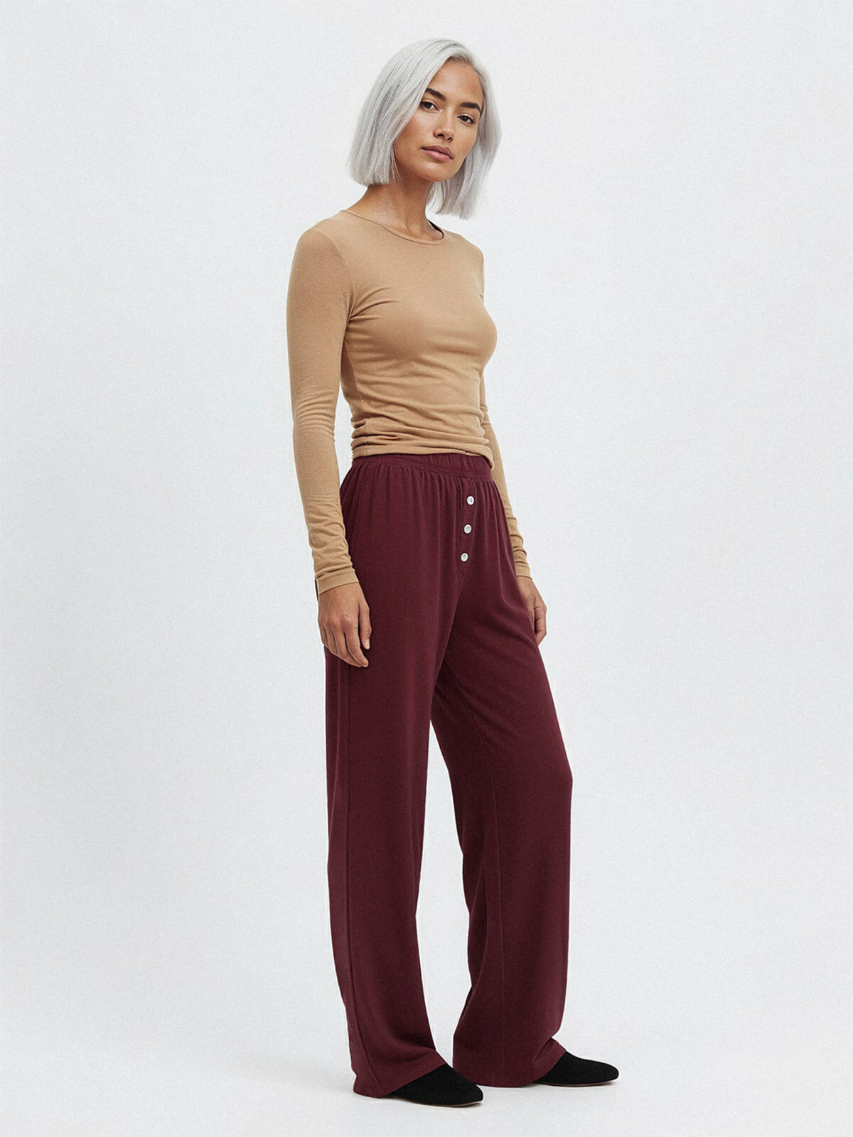 Брюки палаццо пижамные