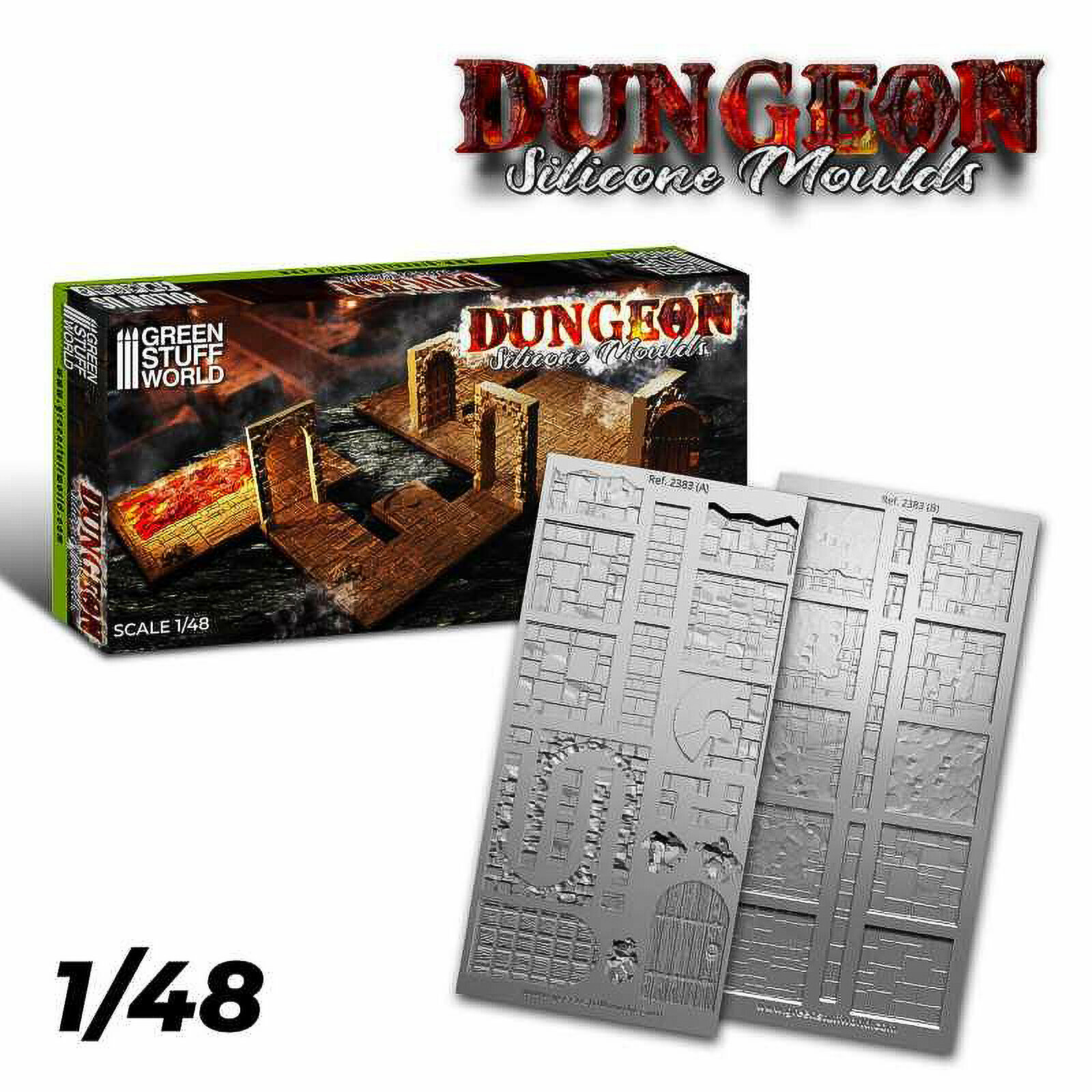 Набор силиконовых форм для моделизма Green Stuff World Silicone Molds - Dungeon