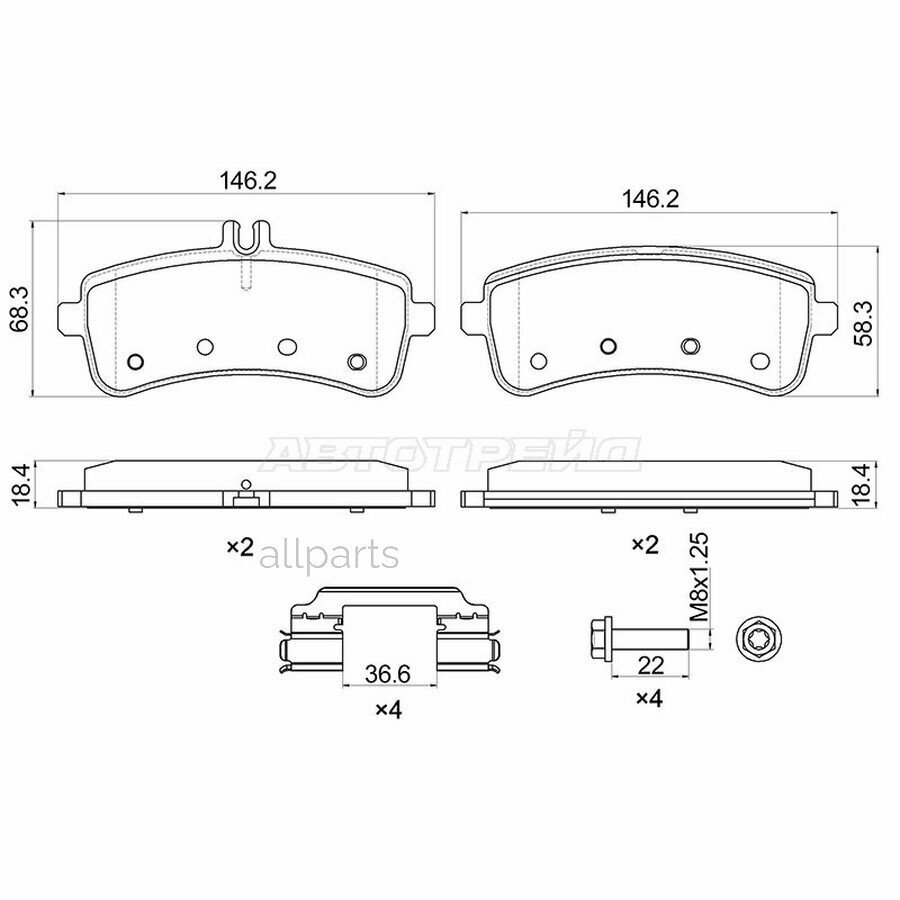 SAT ST-28-0011 Колодки тормозные (Сзади) Mercedes-Benz S-Class 13-20 / AMG GT 14-
