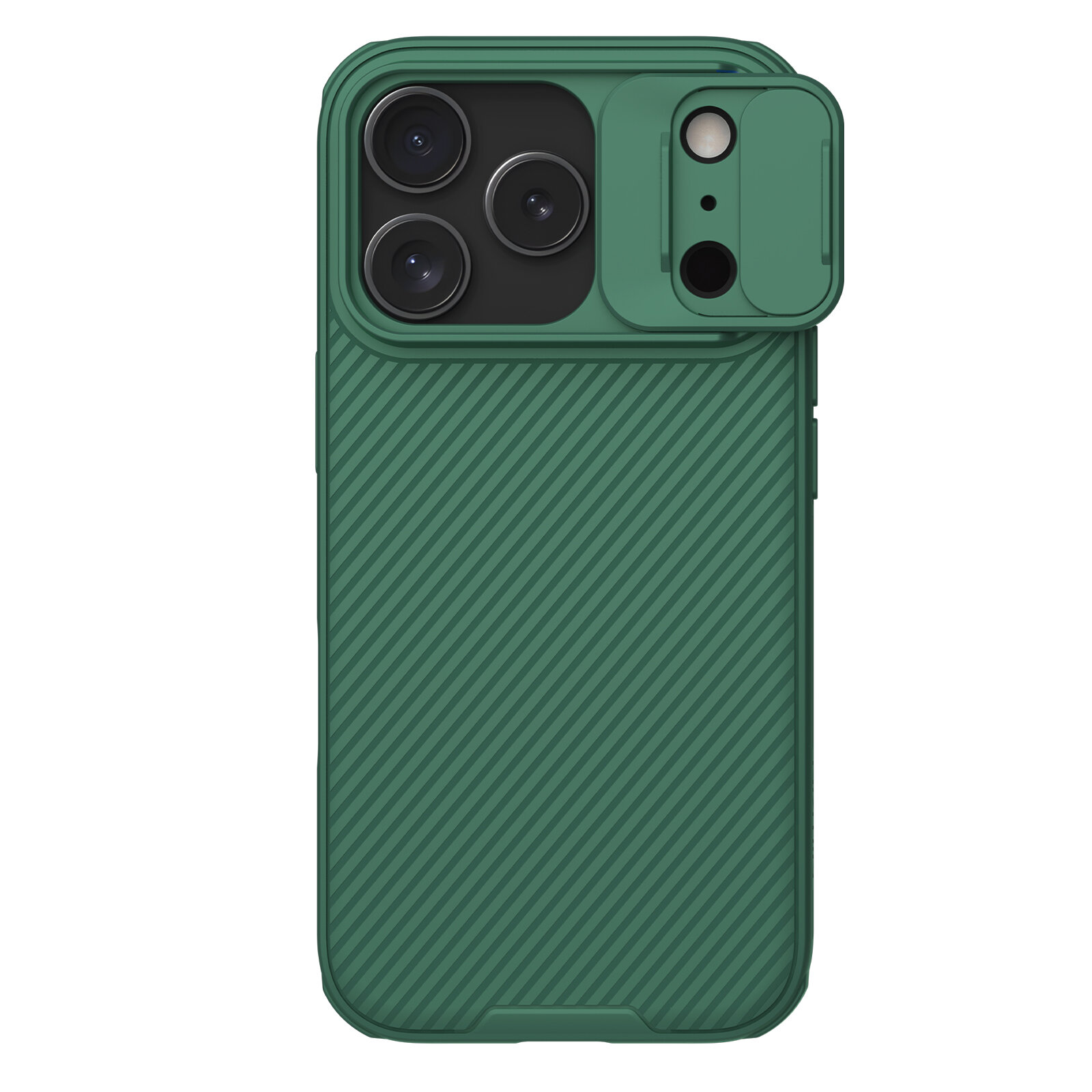 Чехол темно-зеленого цвета (Dark Green) от Nillkin на iPhone 17 Pro, серия CamShield Pro Case