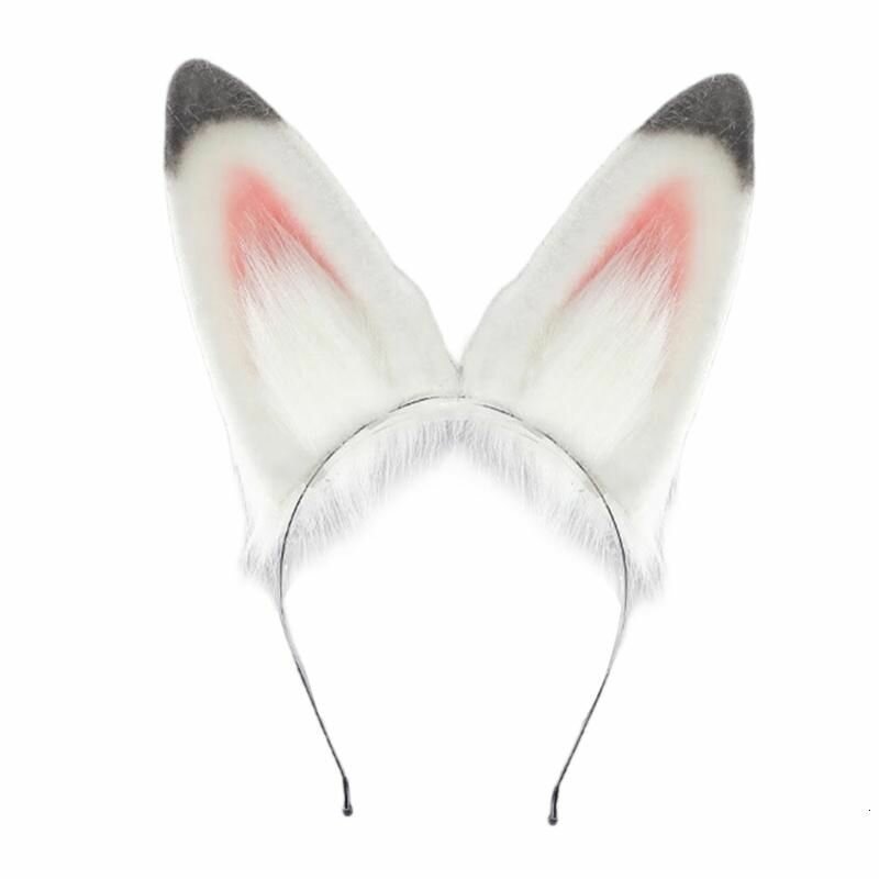 Костюм кролика с ушками и хвостом из искусственного меха для косплея, Уши кролика белые gr