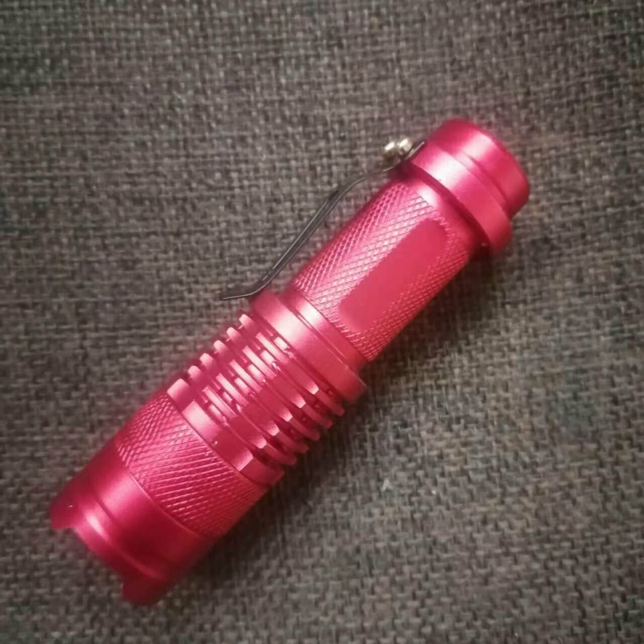 Фонарик SK68, бликующий, LED, zoom, mini, flashlight, алюминиевый сплав, красно-белый