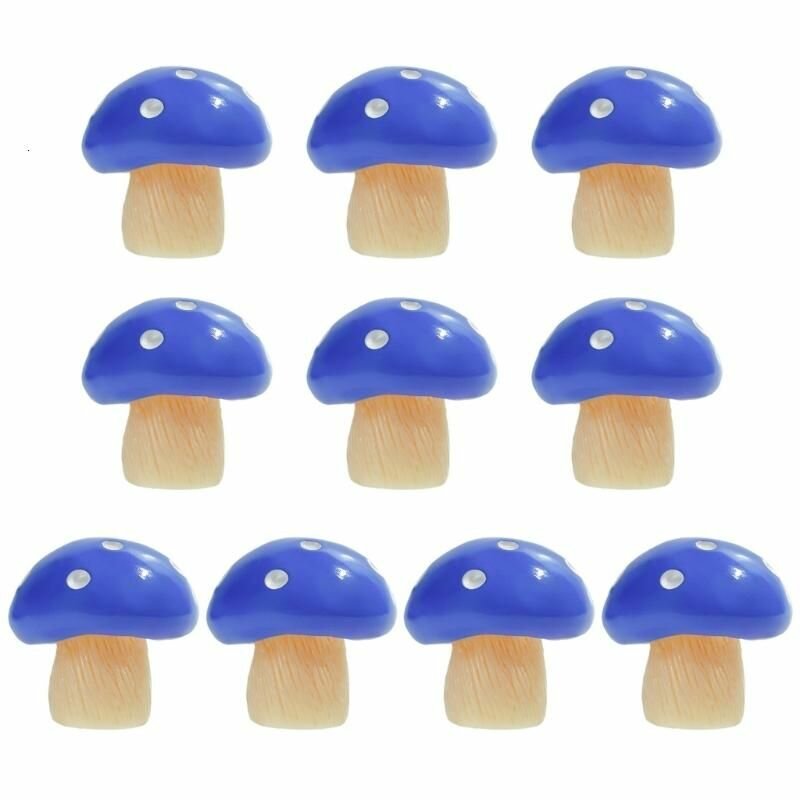 10 штук грибов из смолы для украшения сада и улицы, миниатюрные поделки и украшения для торта, - 05