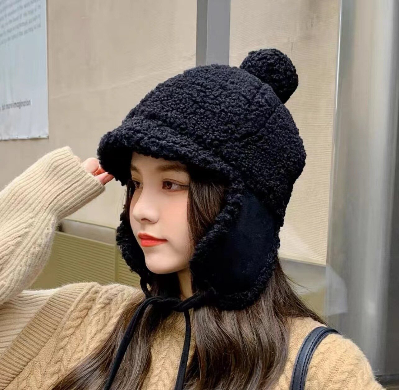 Осенне-зимняя новая бархатная шапка для женщин, теплая и утолщенная, ветрозащитная, защита ушей в корейском стиле, универсальная женская велосипедная шапка Lei Feng
