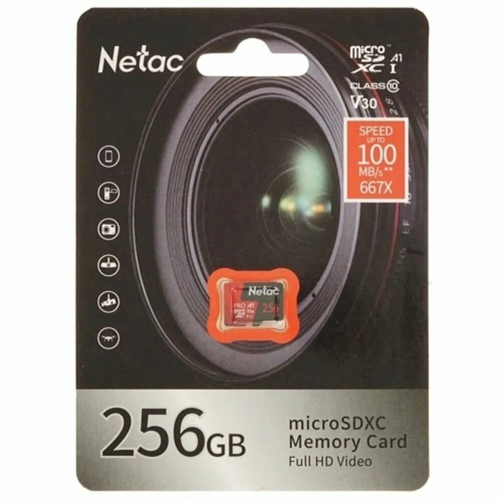 Флеш карта microSDXC 256GB Netac NT02P500PRO-256G-S P500 Extreme Pro A1 w/o adapter