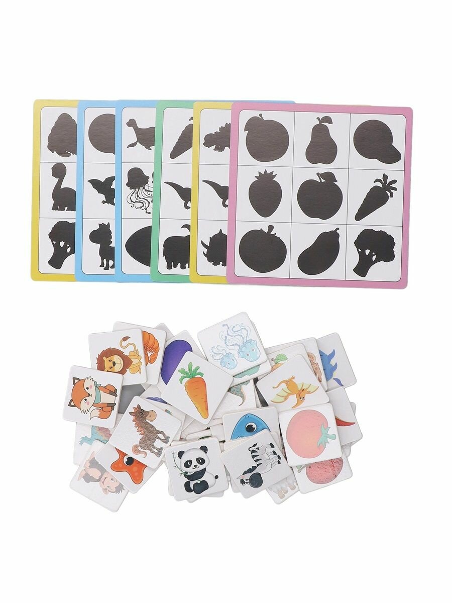 Развивающая игра на память для малышей, карточки с сопоставлением теней, деревянные кубики, игрушка для соединения форм животных и фруктов для детей 2 4 лет, развивает когнитивные навыки