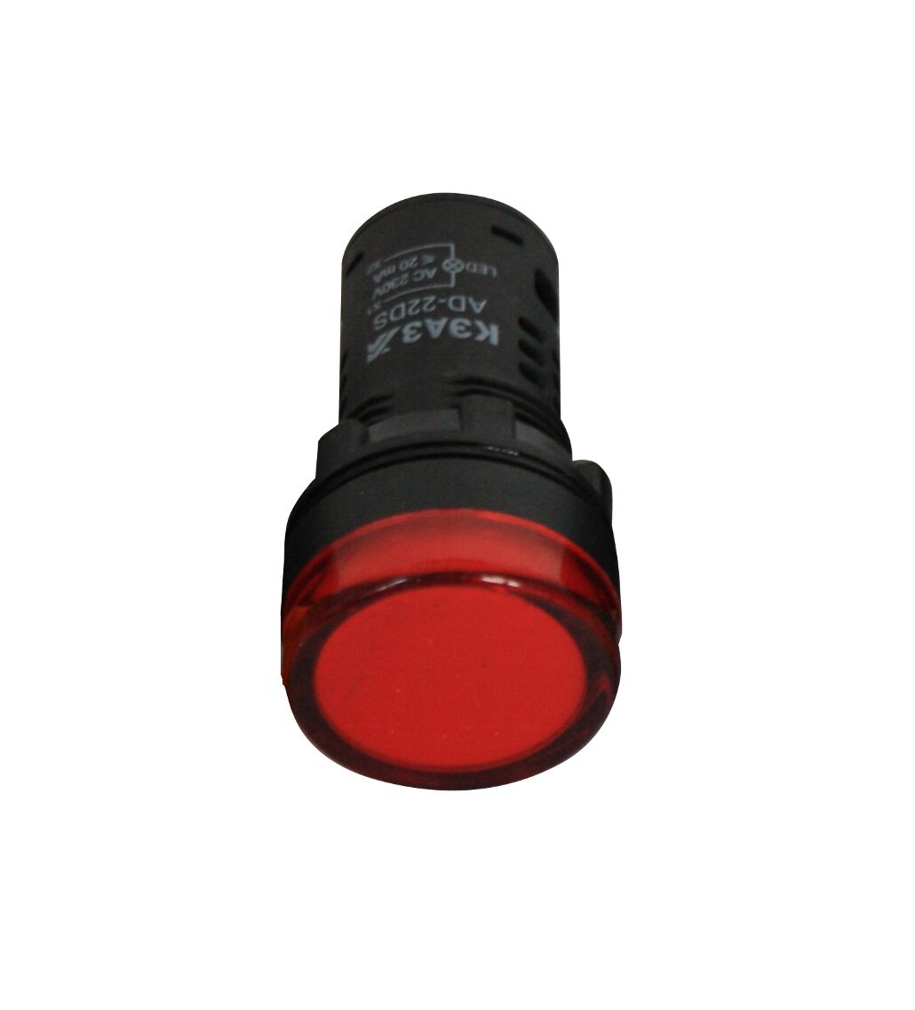 Лампа светодиодная КЭАЗ AD22DS LED, матрица 22 мм, красная, 230В-