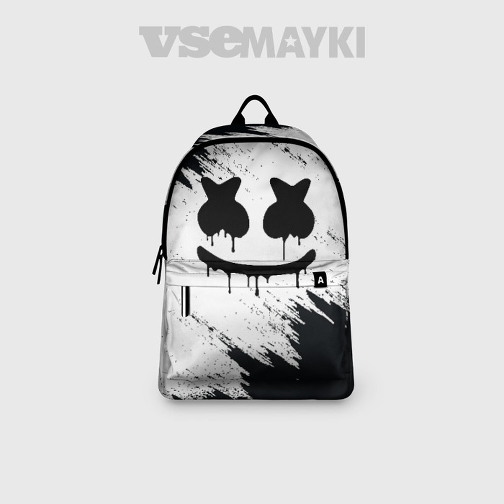 Рюкзак VseMayki с принтом Marshmello Маршемелло, One size, белый