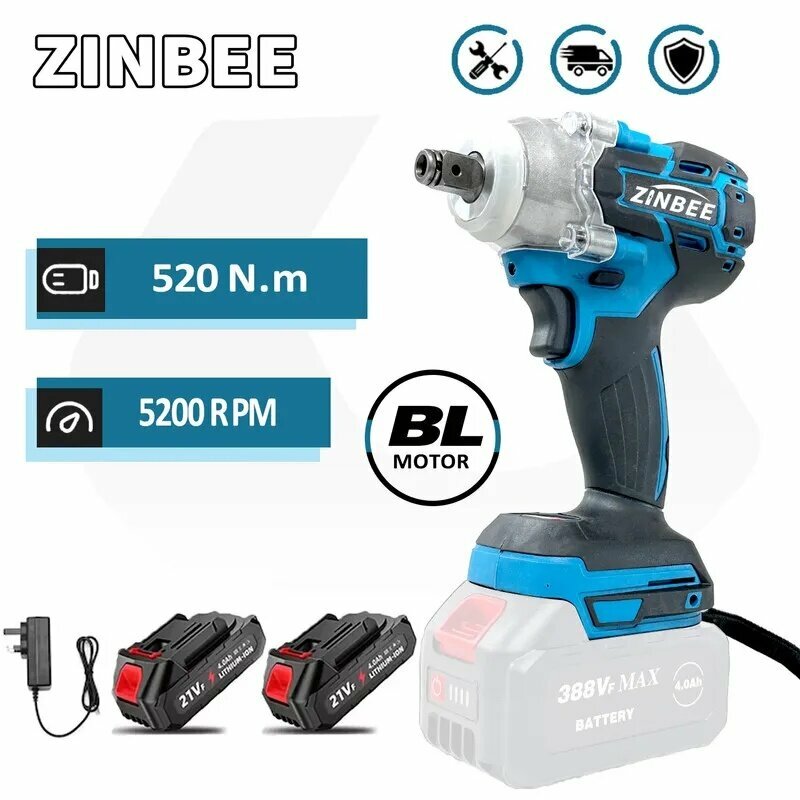 Ударный гайковерт Drillpro, бесщеточный, аккумуляторный, 1/2 дюйма, 18 в, включает аккумулятор