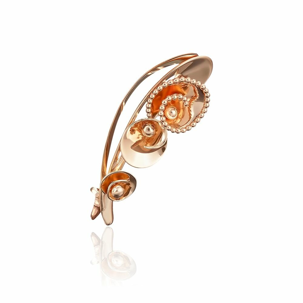 Брошь, красное золото, 585 проба