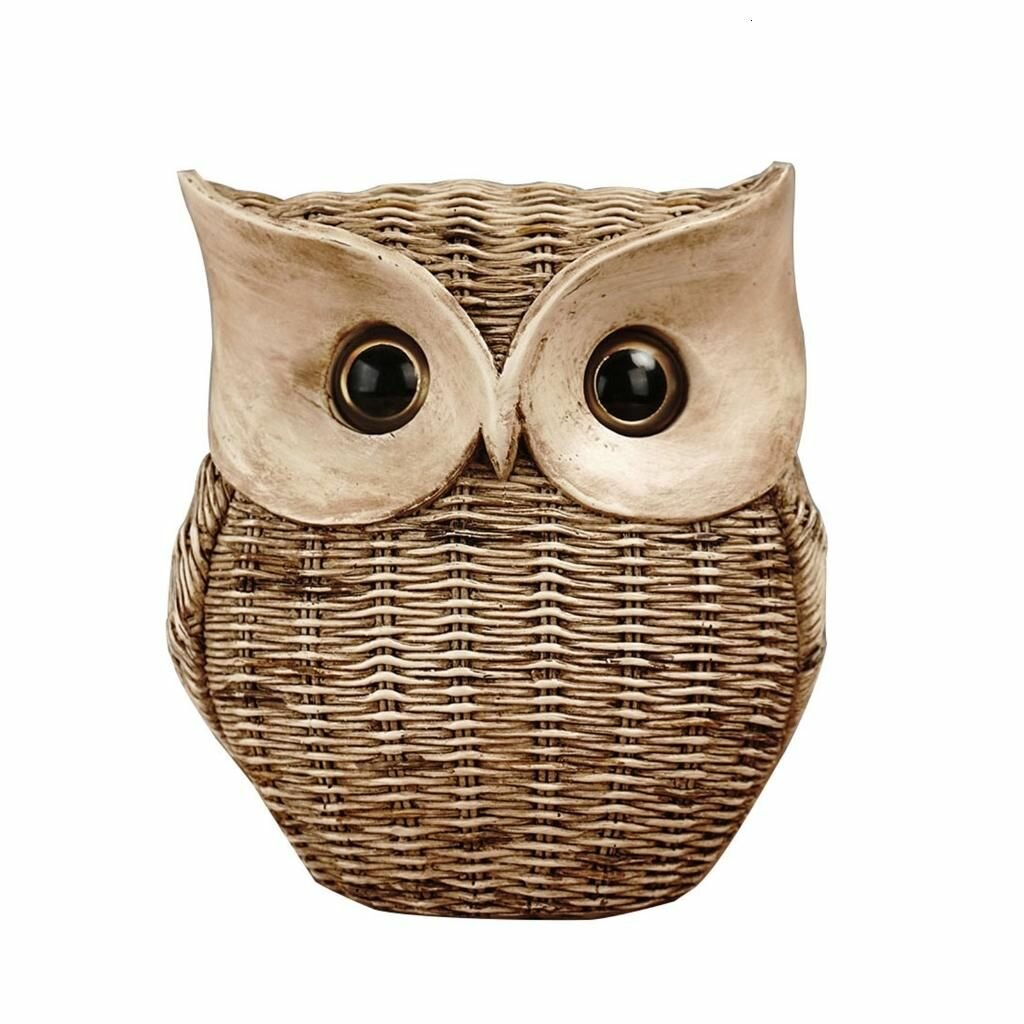 Декоративная фигурка совы из искусственного ротанга